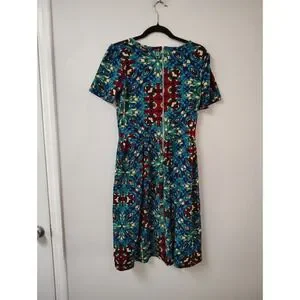 LuLaRoe | Dresses | Lularoe Amelia Dress Womens Large Blue Red ...